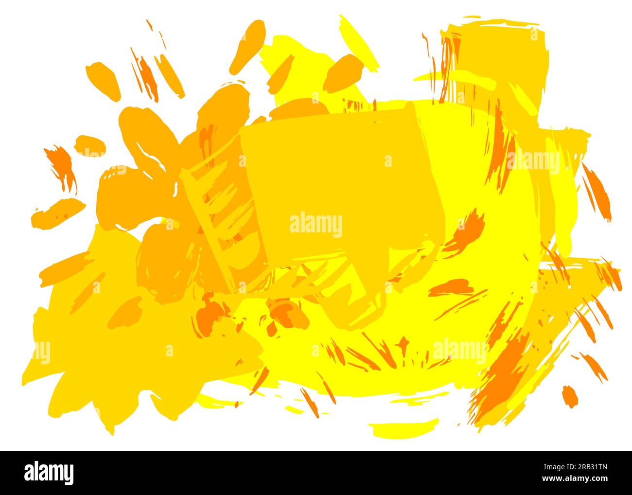 Abstract yellow speech bubble message symbol, graffiti isolated on ...
