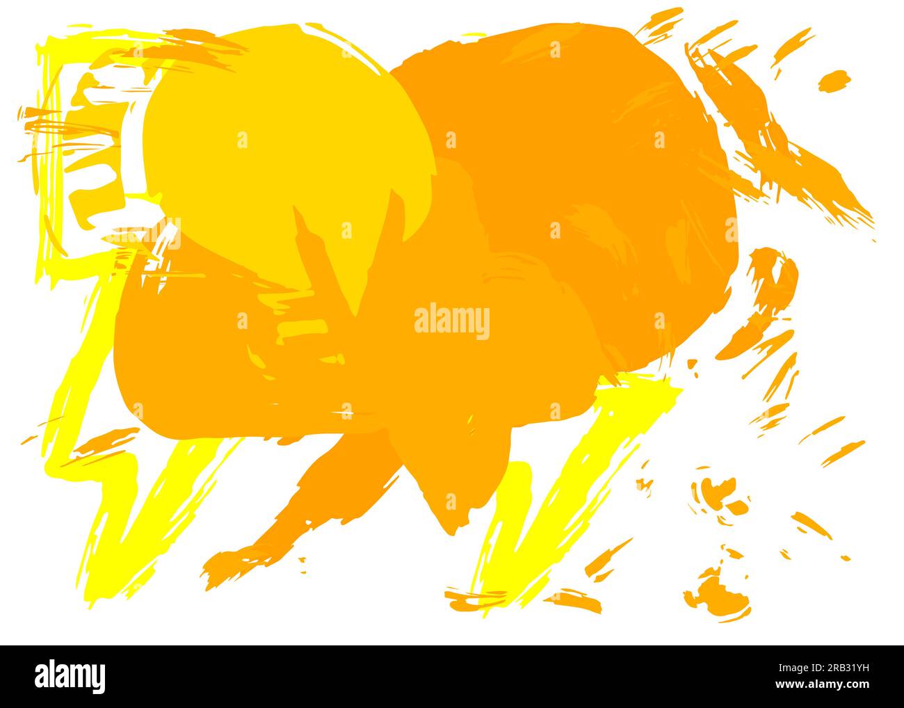 Abstract yellow speech bubble message symbol, graffiti isolated on ...