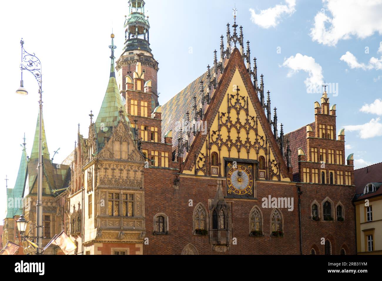 Wroclaw, Poland May 2023 Wroclaw central market square with old houses ...