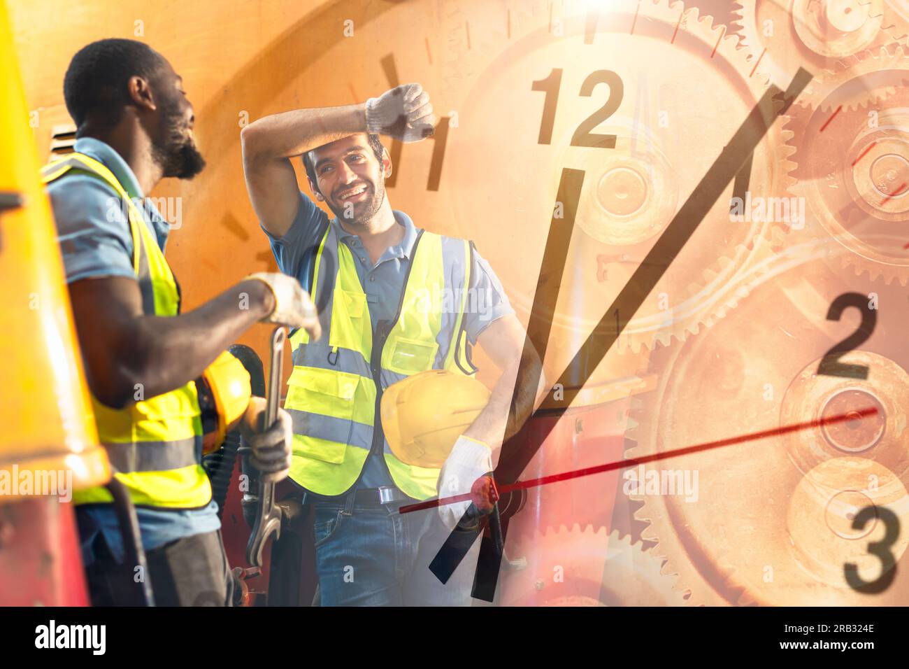 worker brake lunch happy relax time working times industry employee ...