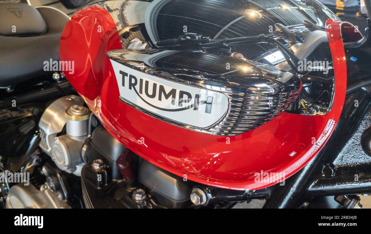 Bordeaux , France - 06 27 2023 : triumph bonneville t120 motorcycle ...