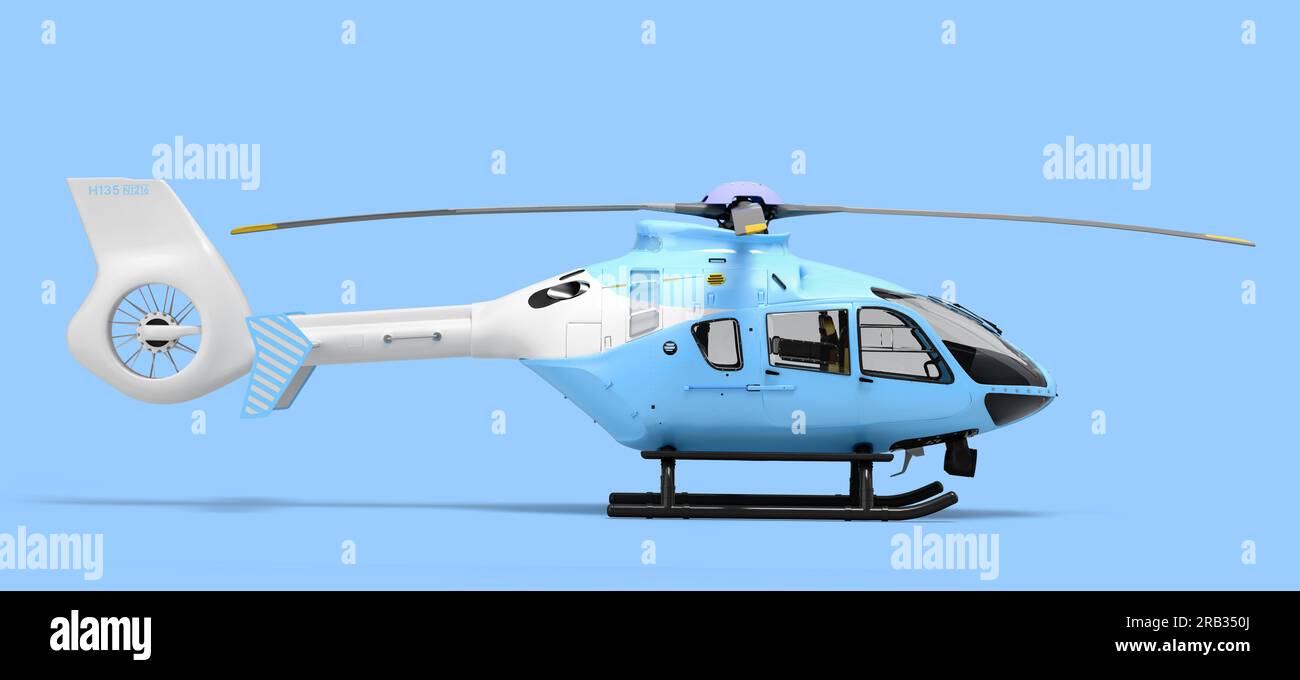 multipurpose passenger helicopter for air transportation right view 3d ...