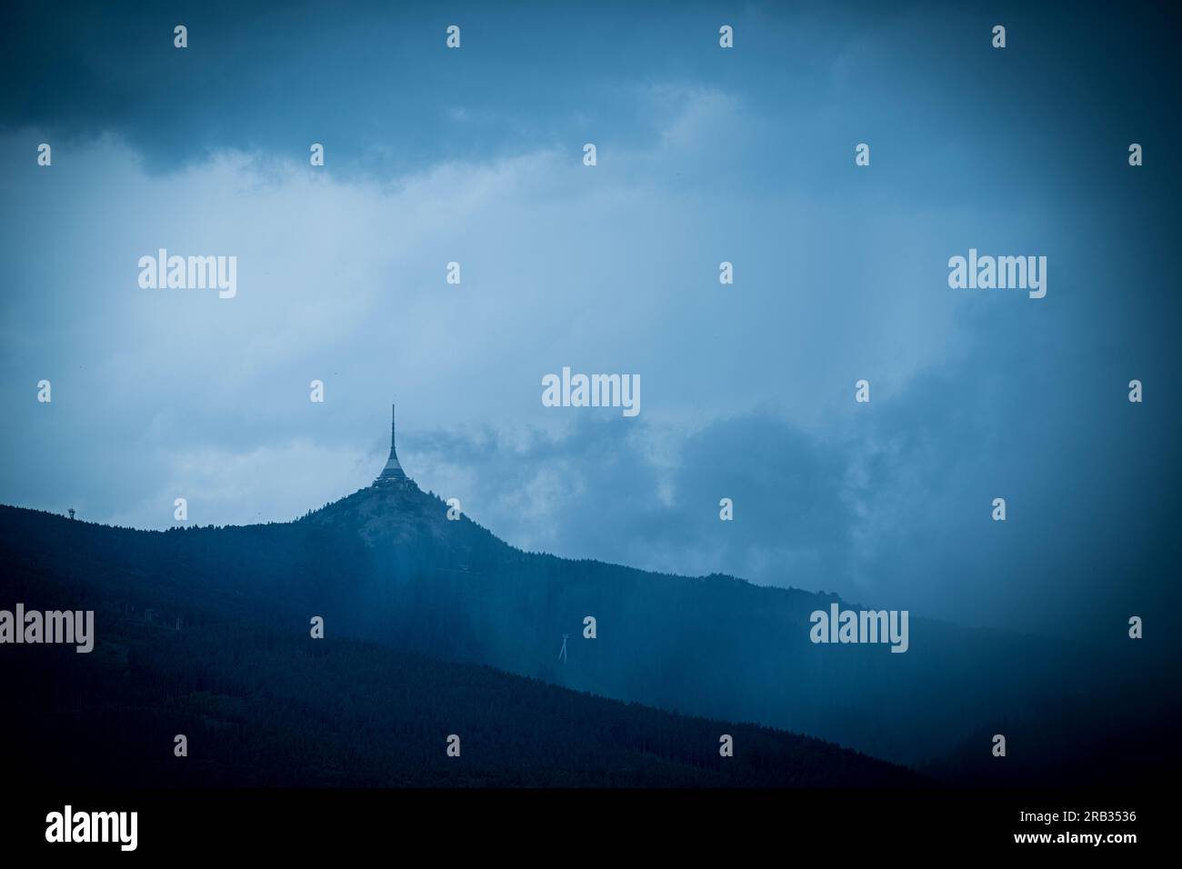 Liberec, Czech Republic. 05th July, 2023. The Jested Tower, hotel and ...