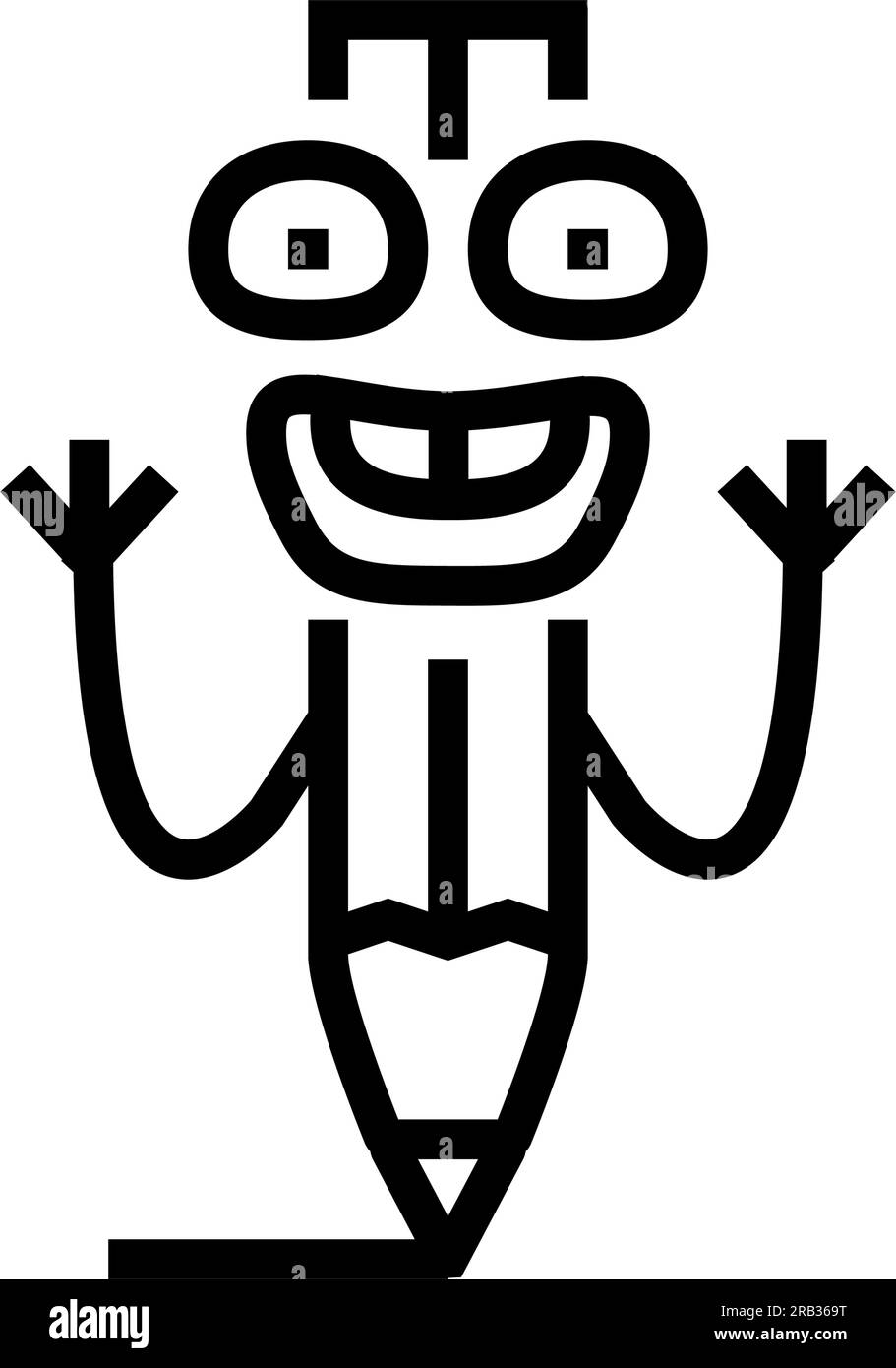 mascot pen character line icon vector illustration Stock Vector Image ...