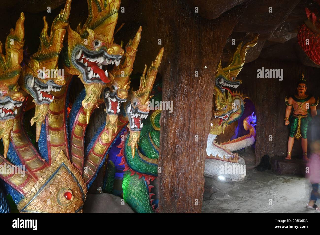 Inside Serpent Cave There are statues of serpents and guardian deities ...
