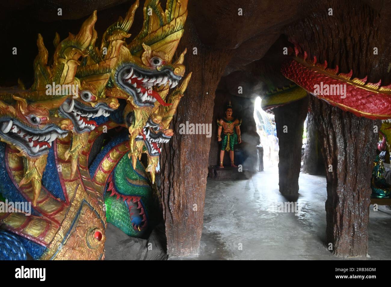 Inside Serpent Cave There are statues of serpents and guardian deities ...