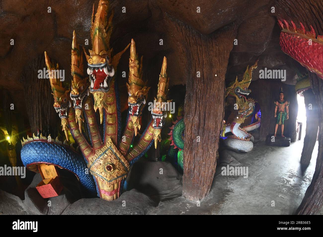 Inside Serpent Cave There are statues of serpents and guardian deities ...