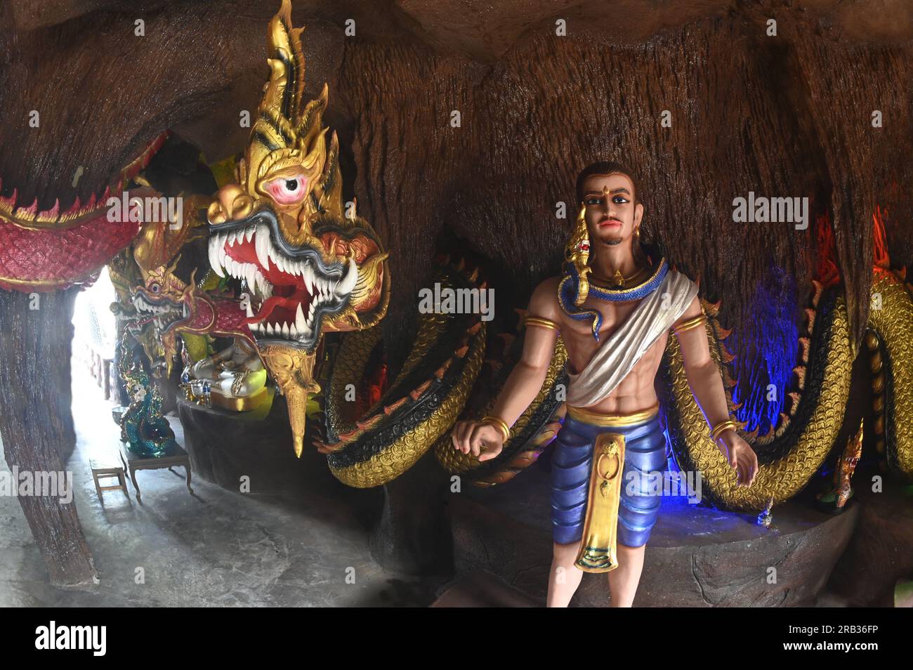 Inside Serpent Cave There are statues of serpents and guardian deities ...