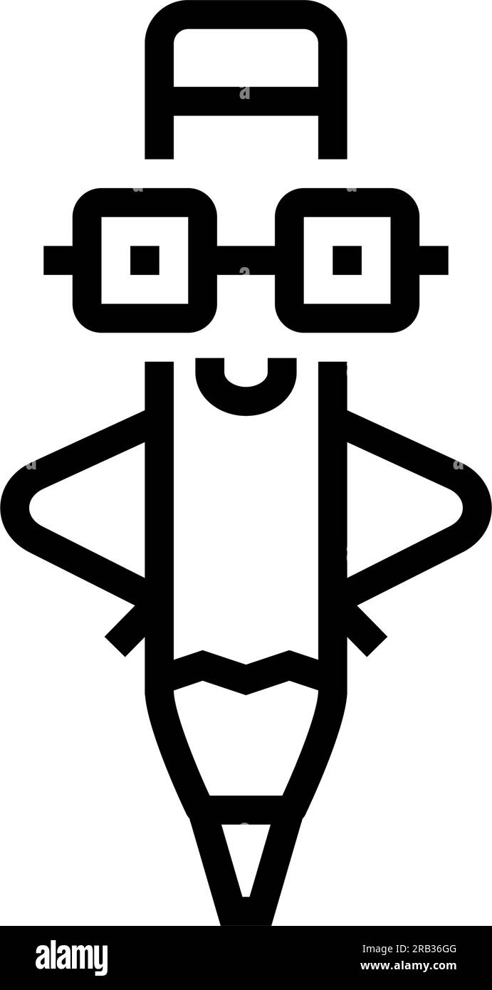 write pen character line icon vector illustration Stock Vector Image ...