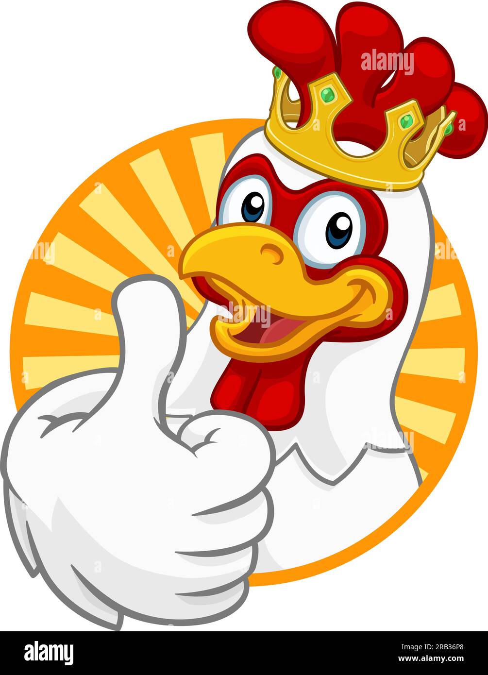 King Chicken Rooster Cockerel Bird Crown Cartoon Stock Vector Image ...