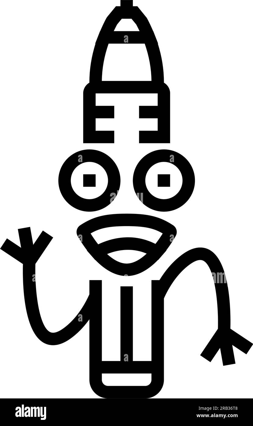 drawing pen character line icon vector illustration Stock Vector Image ...