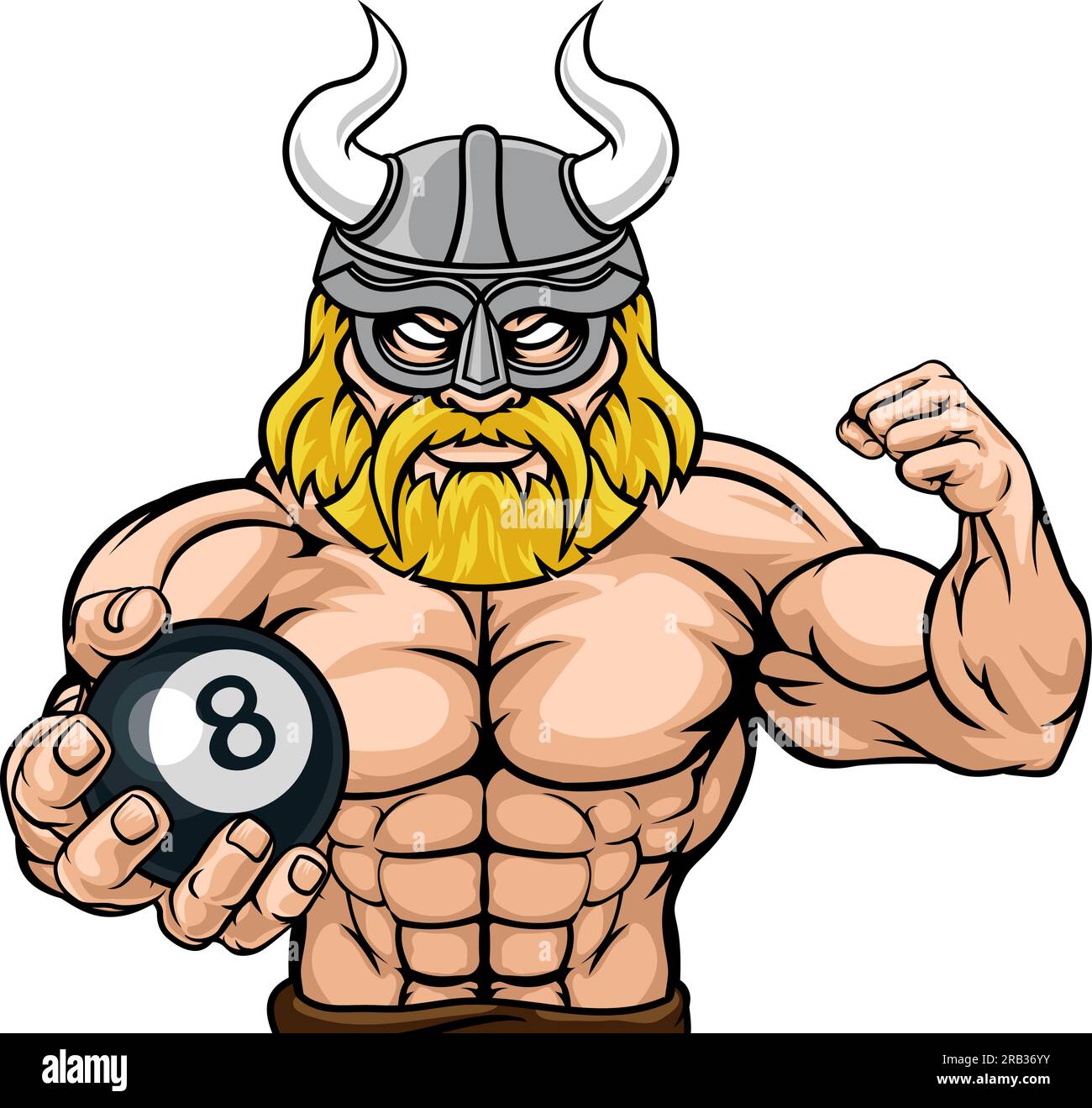 Viking Pool 8 Ball Billiards Mascot Cartoon Stock Vector Image & Art ...
