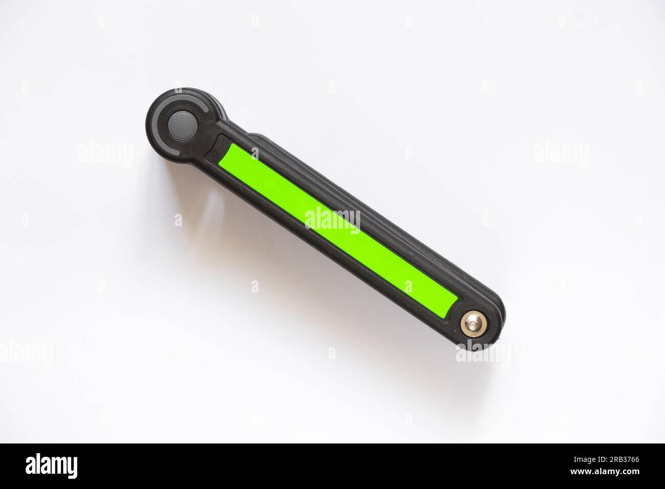 segmented anti-theft bicycle lock on white background close-up Stock ...