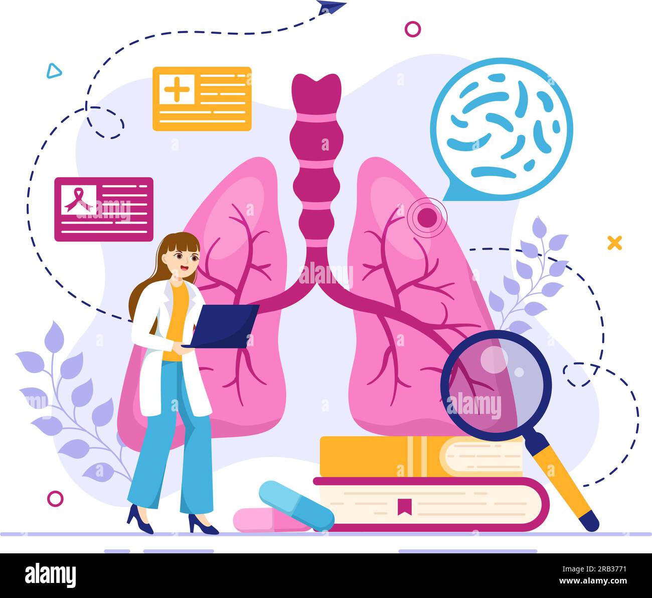 Respiratory Infection Vector Illustration of Inflammation in the Lungs ...
