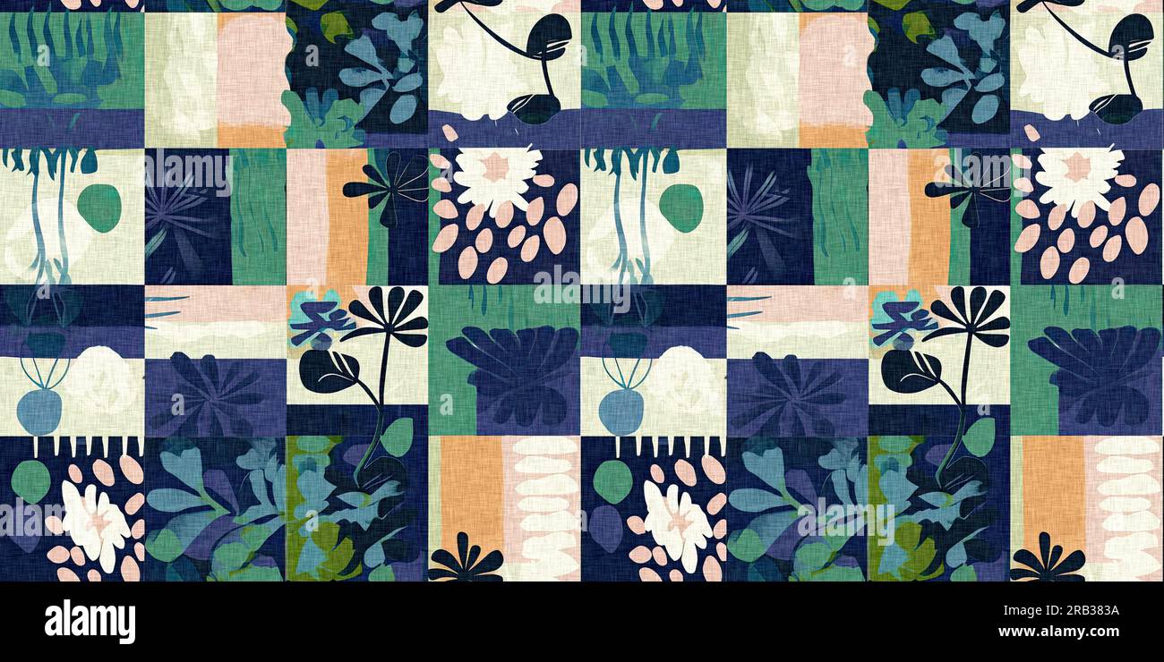 Modern naive collage paper cut out shapes border with fabric effect ...