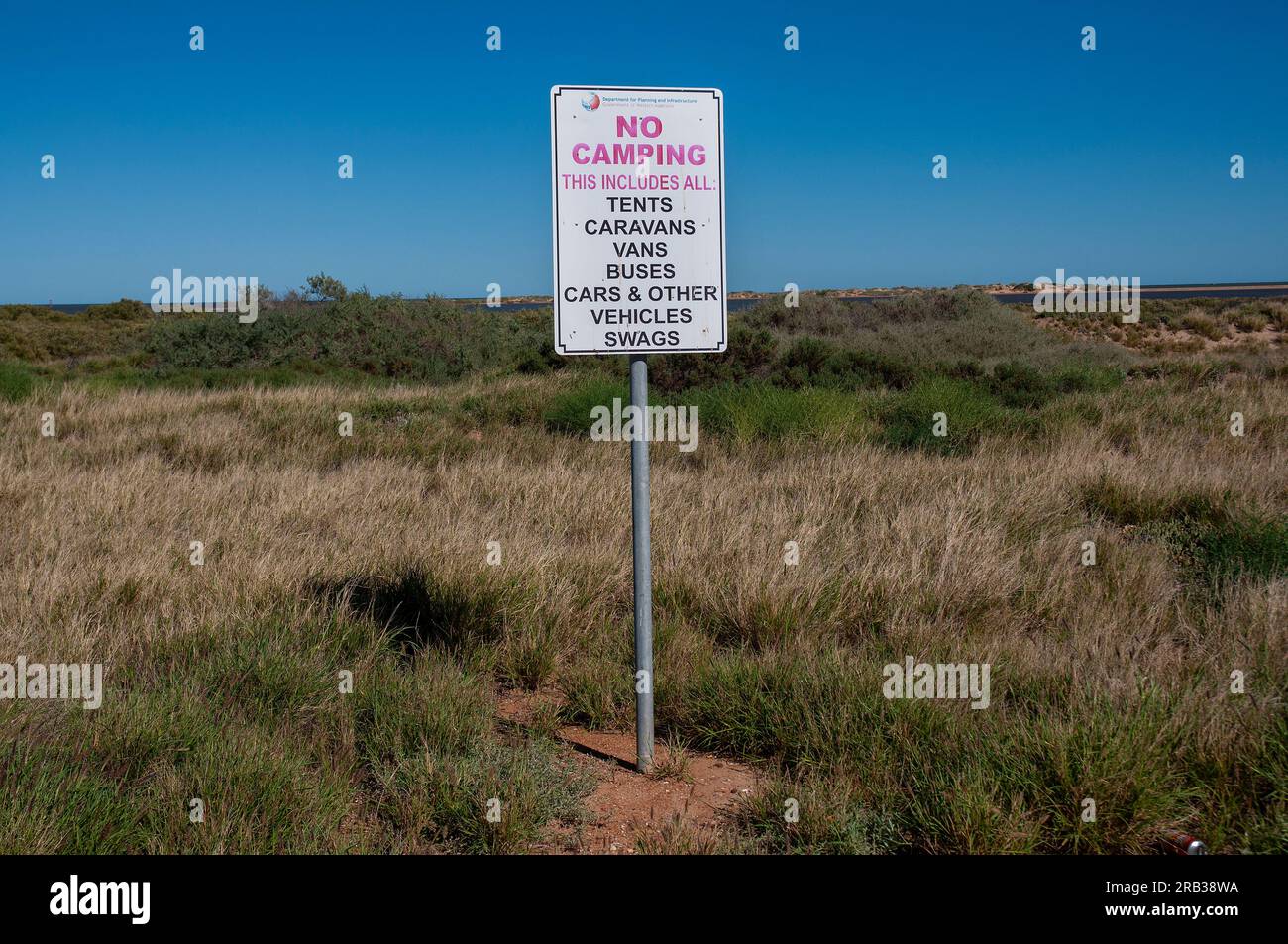 No camping sign in Western Australia where commercial campsites can ...