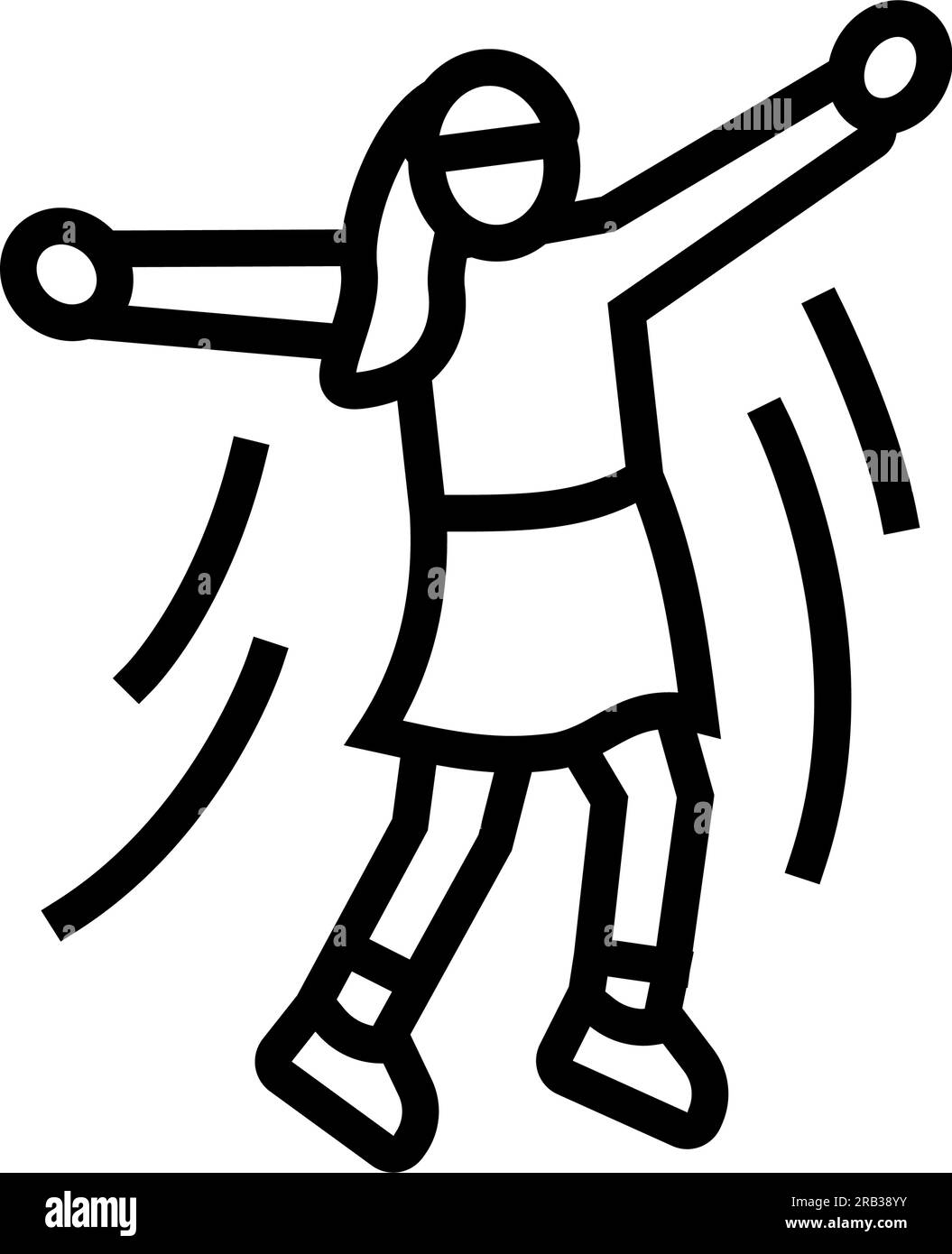 girl jumping line icon vector illustration Stock Vector Image & Art - Alamy