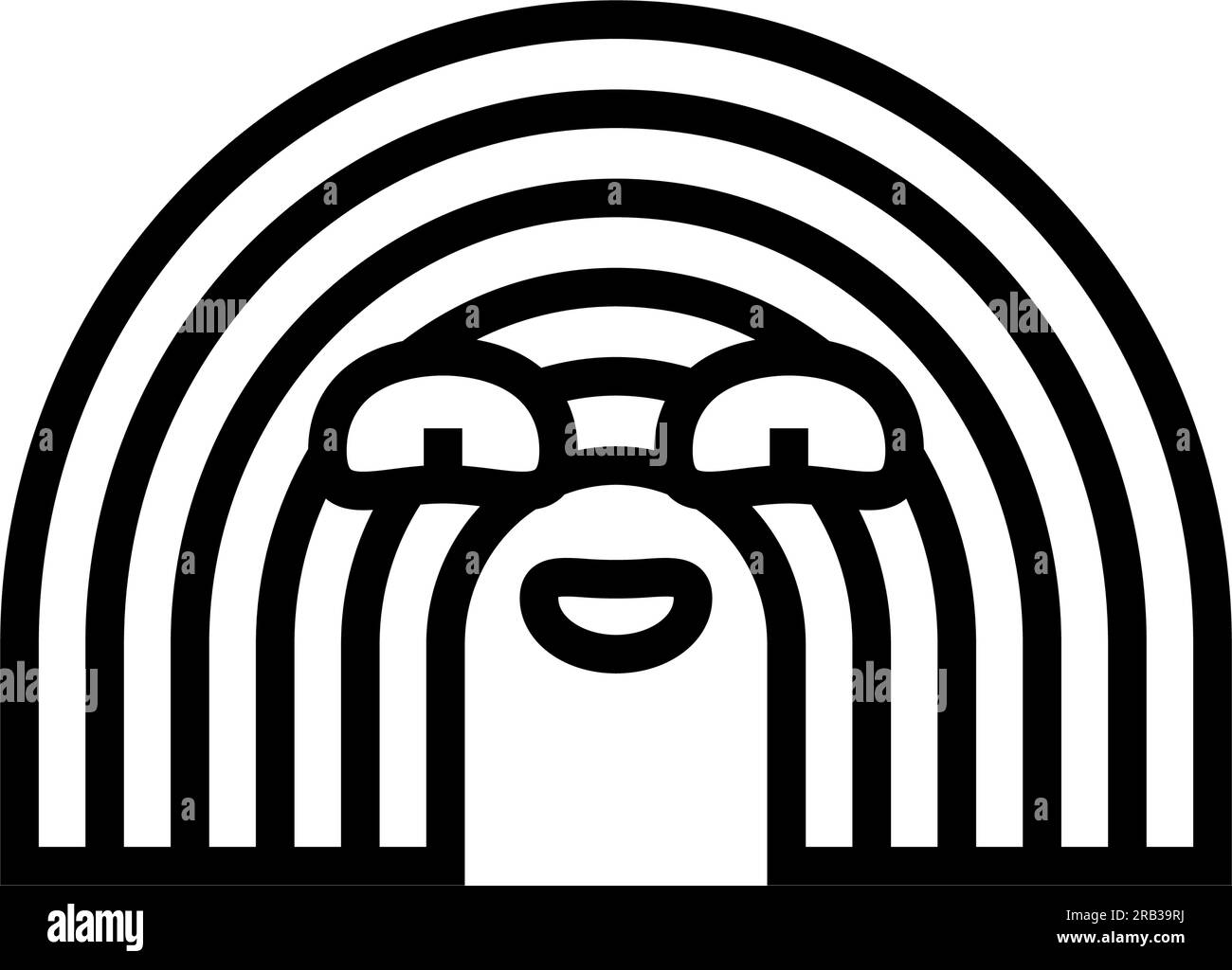 rainbow smile character line icon vector illustration Stock Vector ...