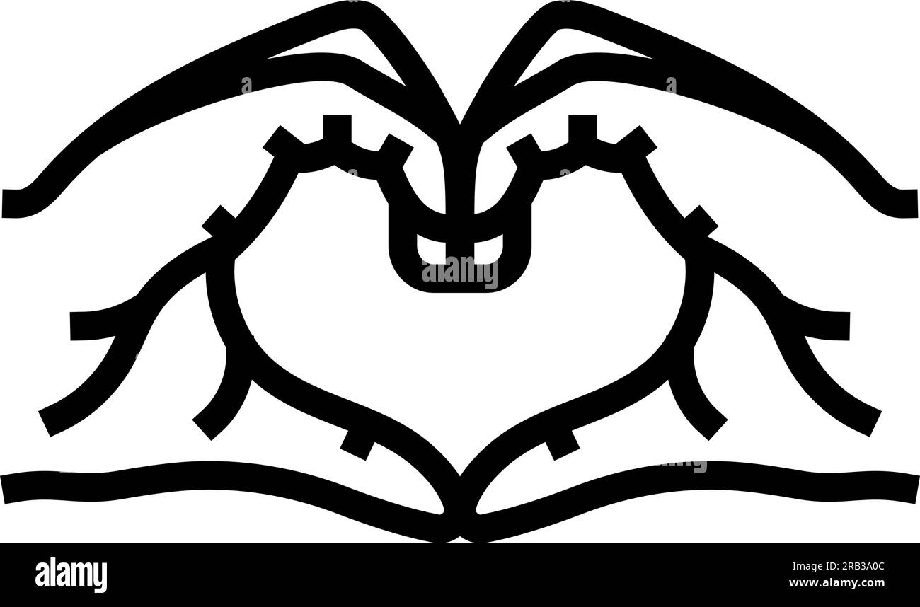 hands show heart line icon vector illustration Stock Vector Image & Art ...