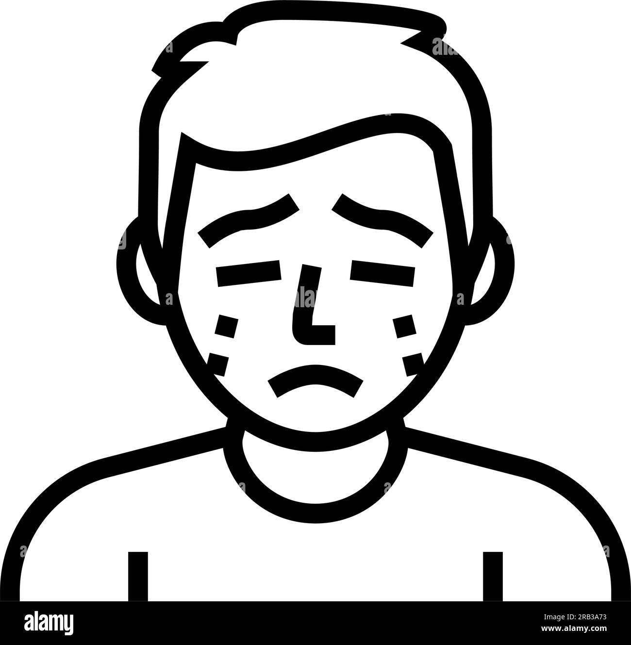 crying kid boy mood line icon vector illustration Stock Vector Image ...