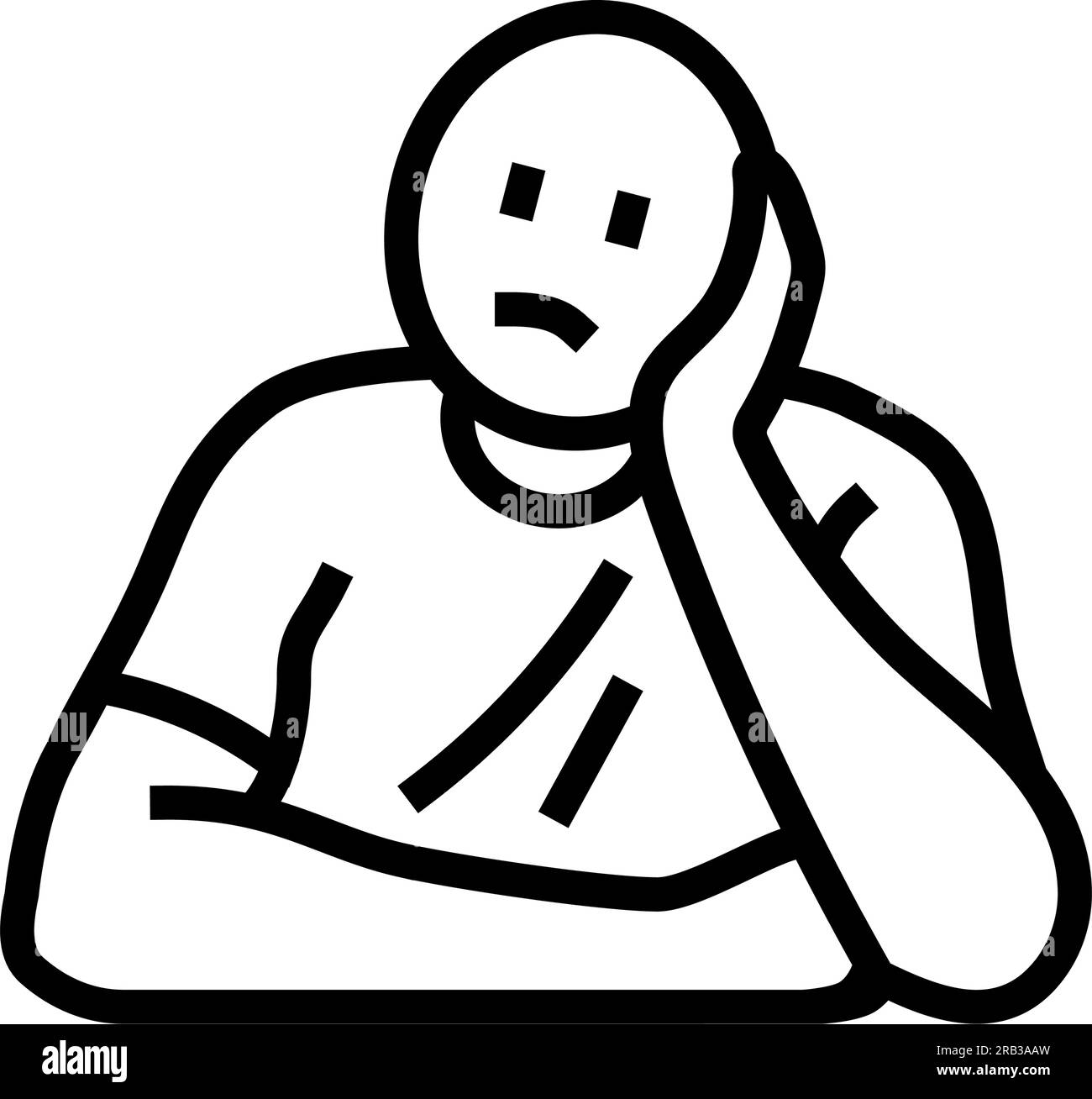 sad mood man line icon vector illustration Stock Vector Image & Art - Alamy