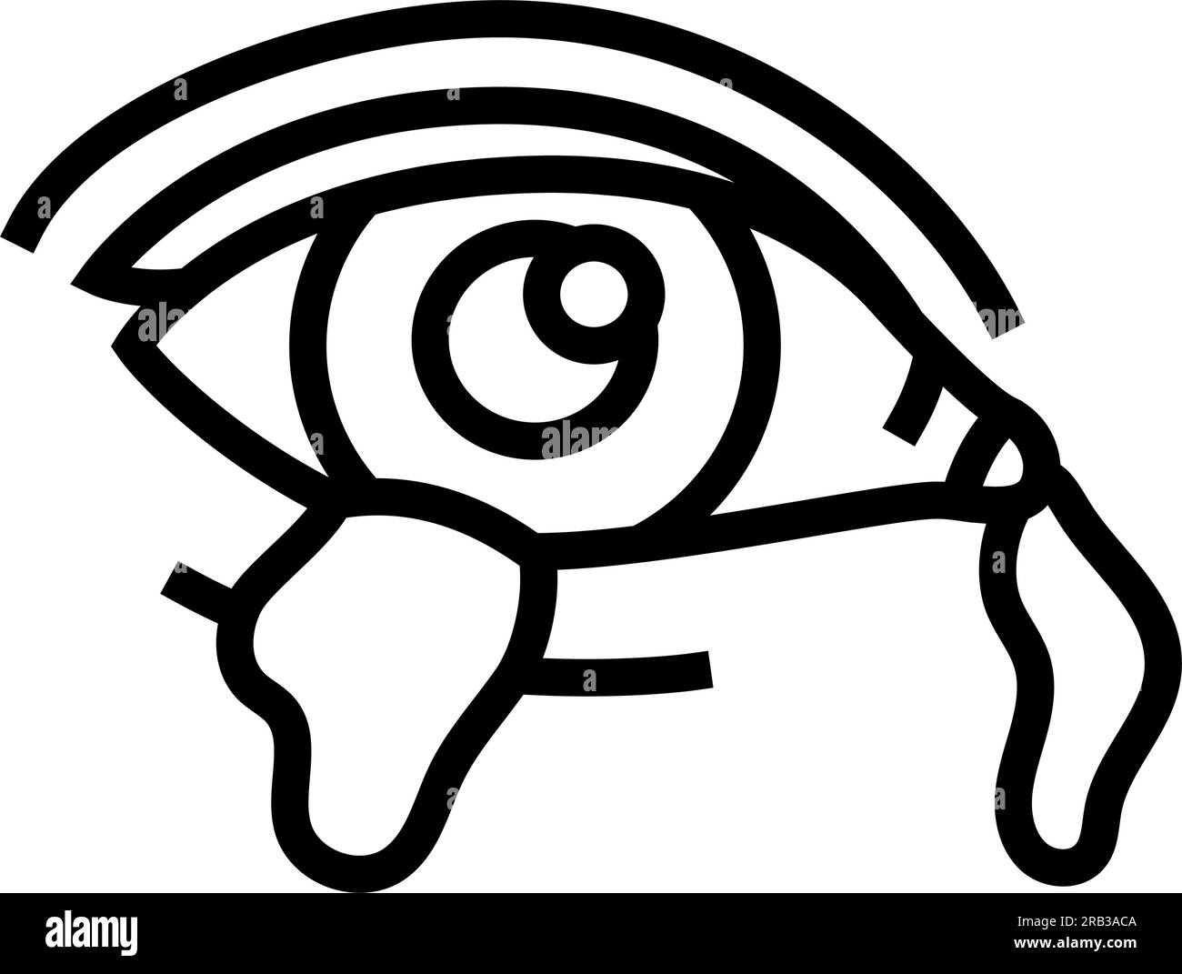 crying tears sad mood line icon vector illustration Stock Vector Image ...