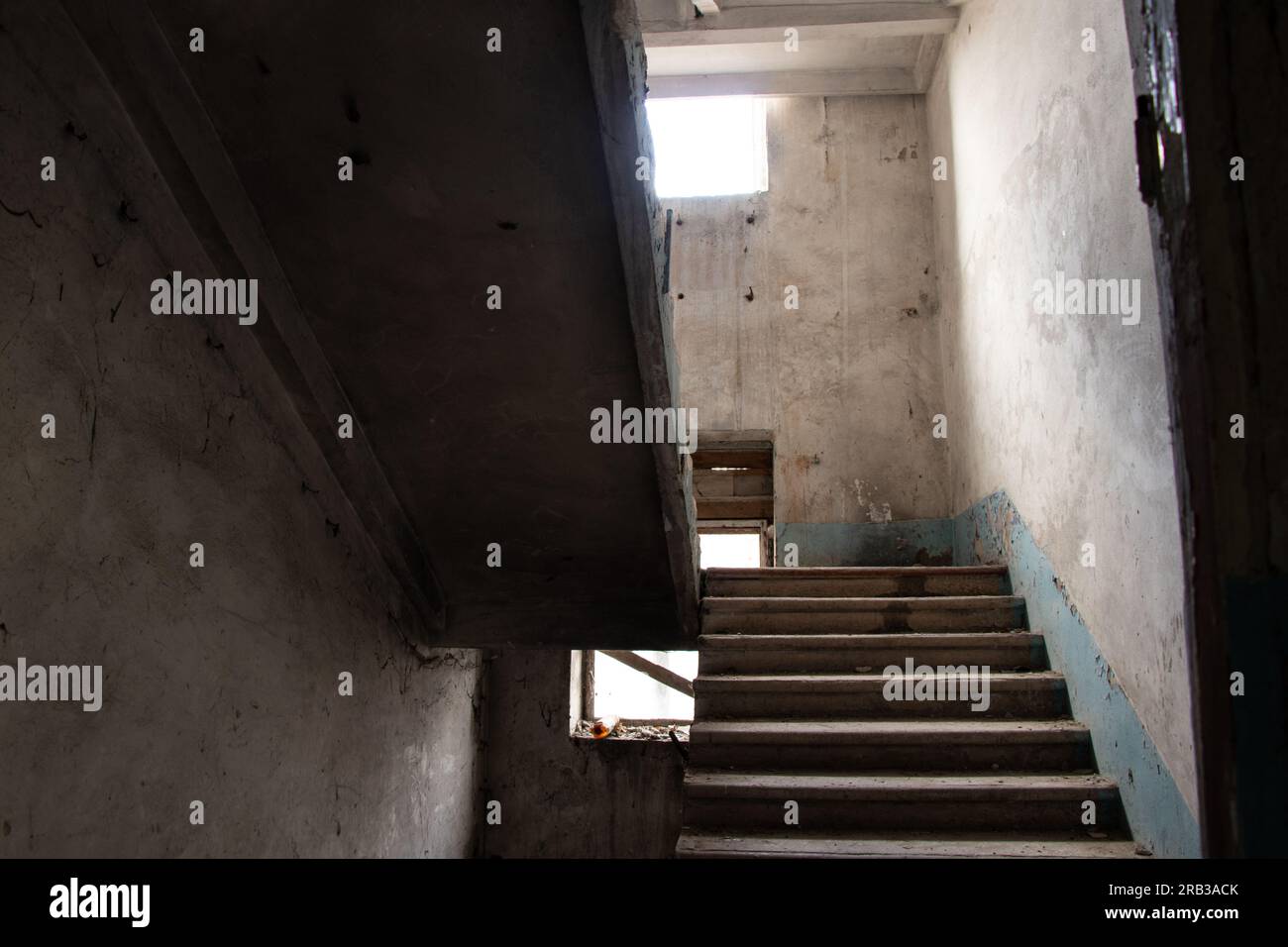 old abandoned unfinished building with stairs, abandoned house Stock ...