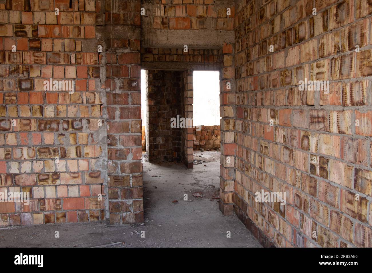 old abandoned unfinished building, abandoned house Stock Photo - Alamy