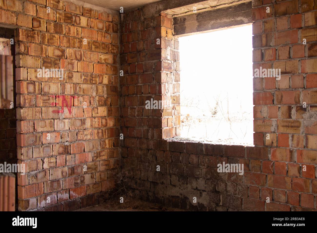 old abandoned unfinished building, abandoned house Stock Photo - Alamy