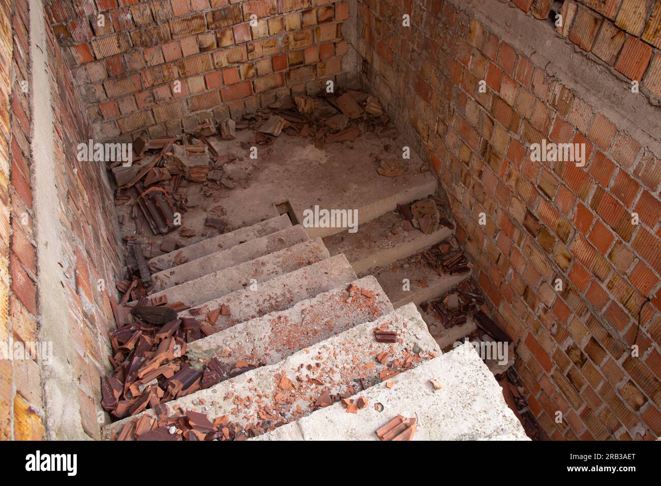 old abandoned unfinished building with stairs, abandoned house Stock ...