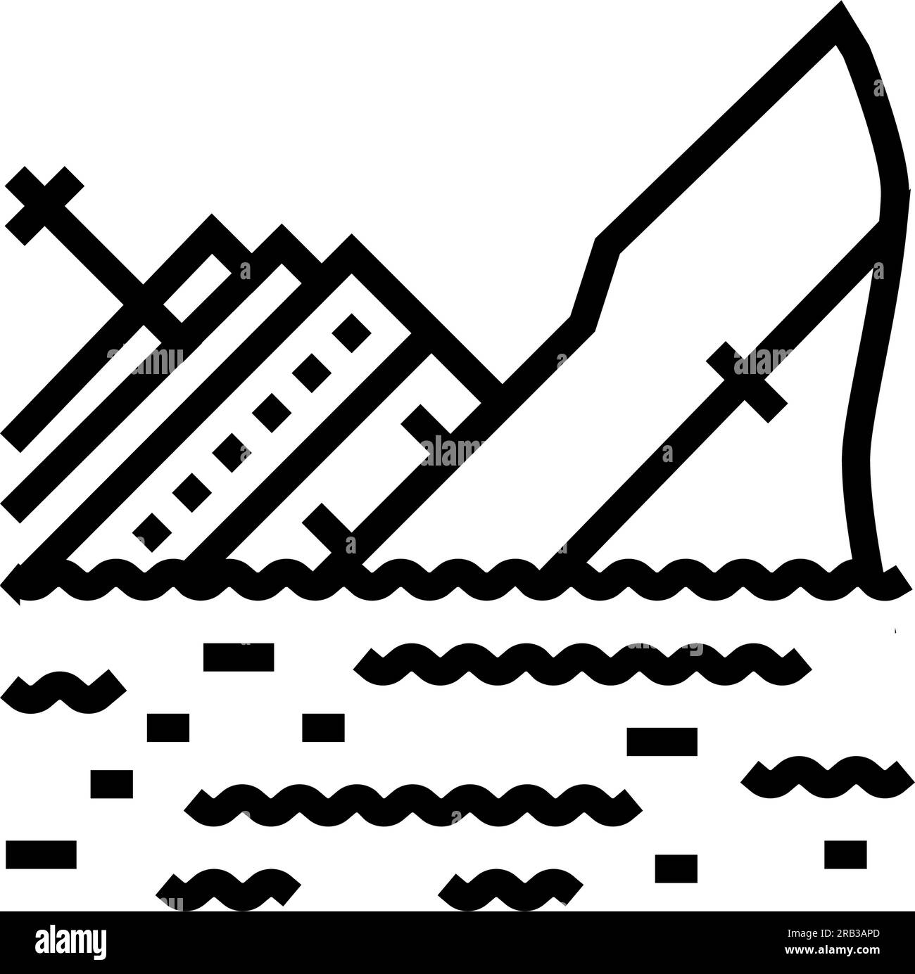 Sinking Ship Sad Mood Line Icon Vector Illustration Stock Vector Image And Art Alamy