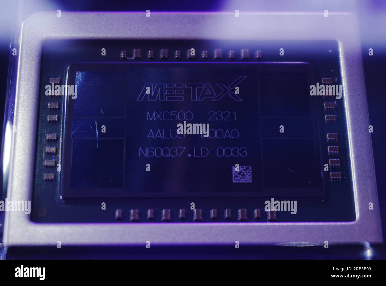 SHANGHAI, CHINA - JULY 6, 2023 - The artificial intelligence training chip MXC500 is pictured at ...