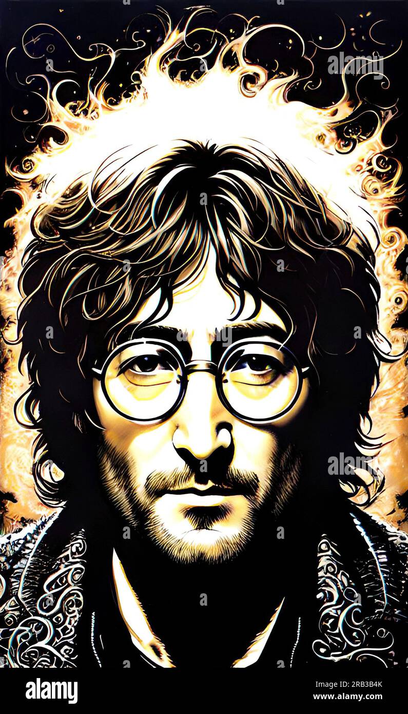 The beatles john lennon illustration hi-res stock photography and ...