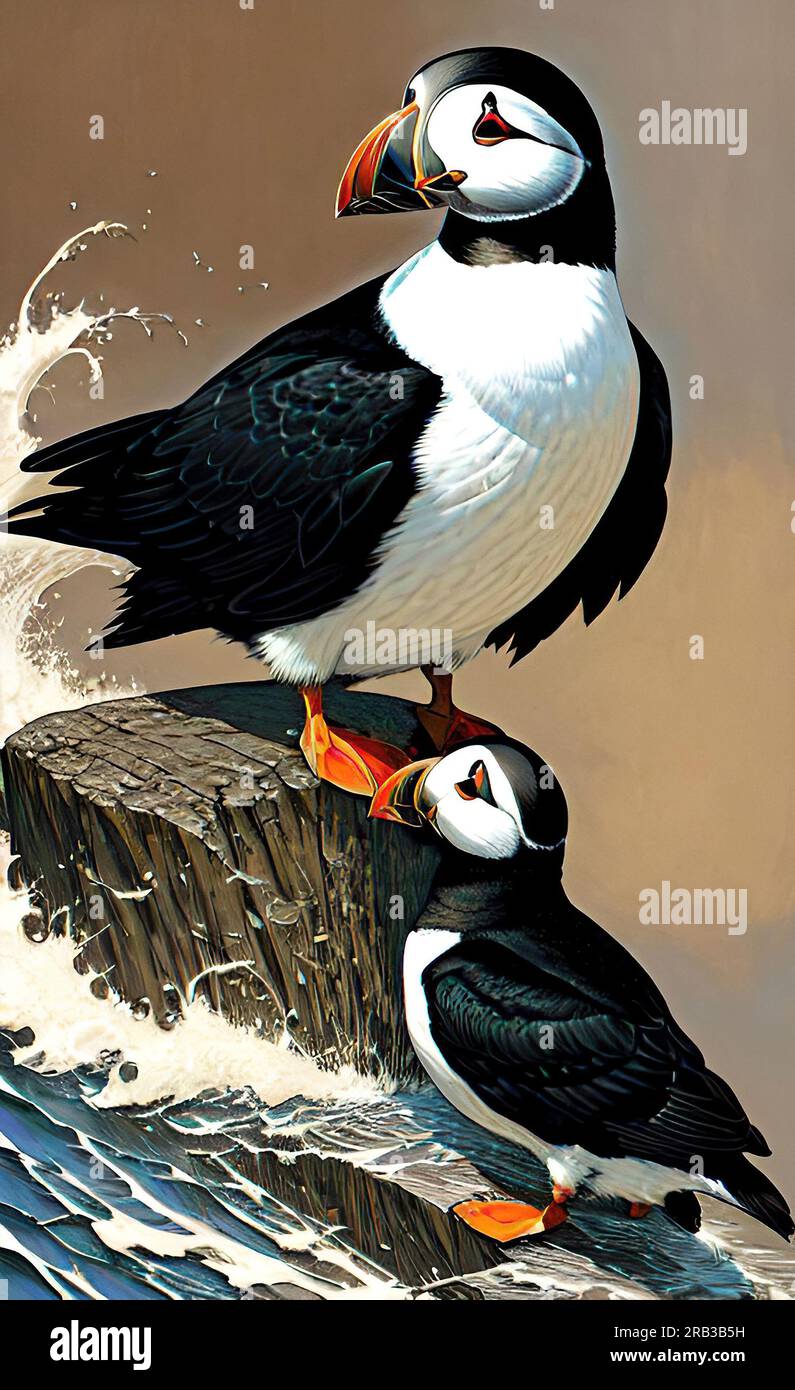 Digital puffin art hi-res stock photography and images - Alamy