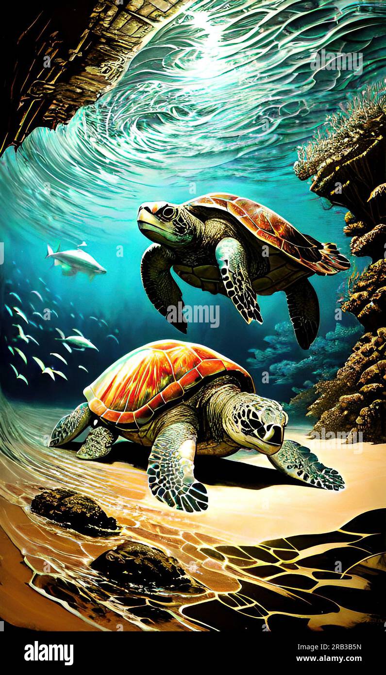 Swimming sea turtles hi-res stock photography and images - Alamy