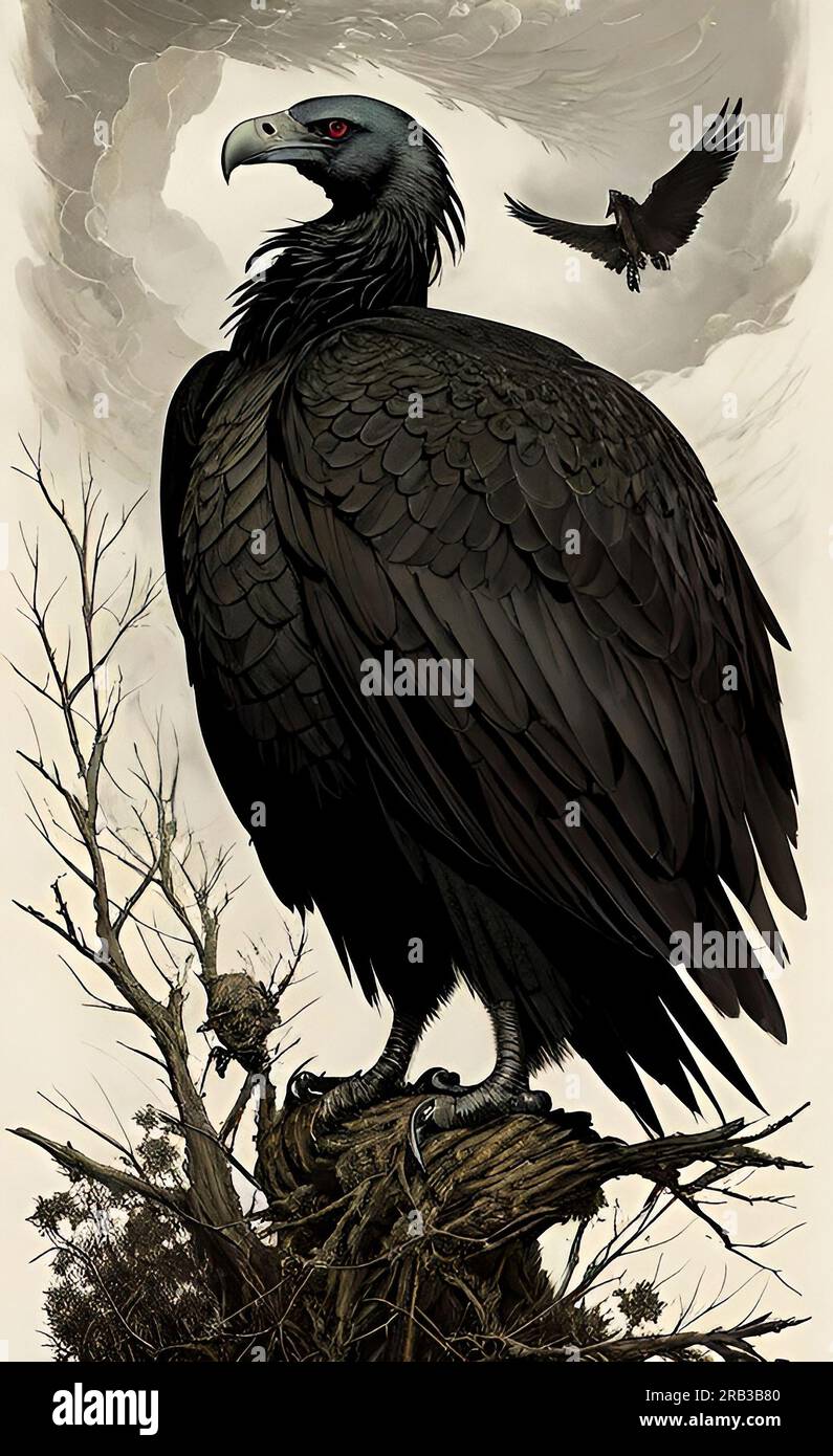 Mexican vulture illustration hi-res stock photography and images - Alamy