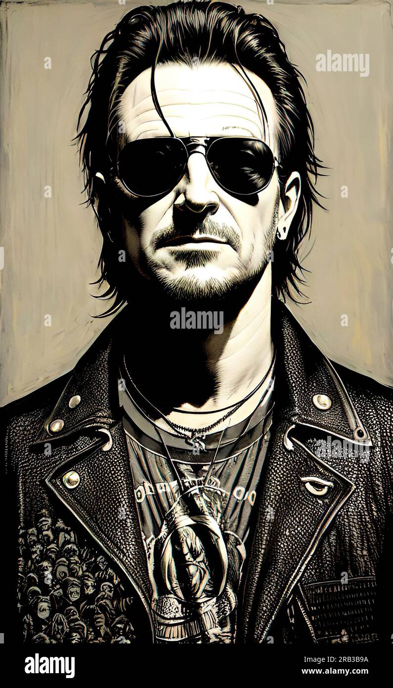 Bono u2 illustration hi-res stock photography and images - Alamy