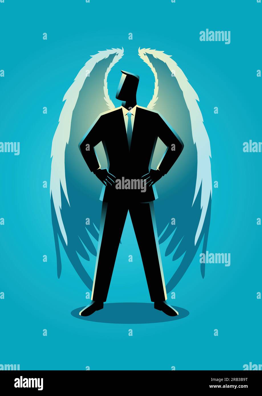 Business concept illustration of an angel as a businessman Stock Vector ...
