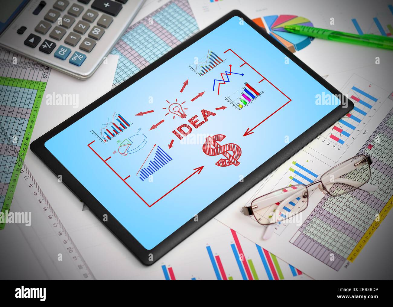 touch pad with idea concept on screen Stock Photo - Alamy