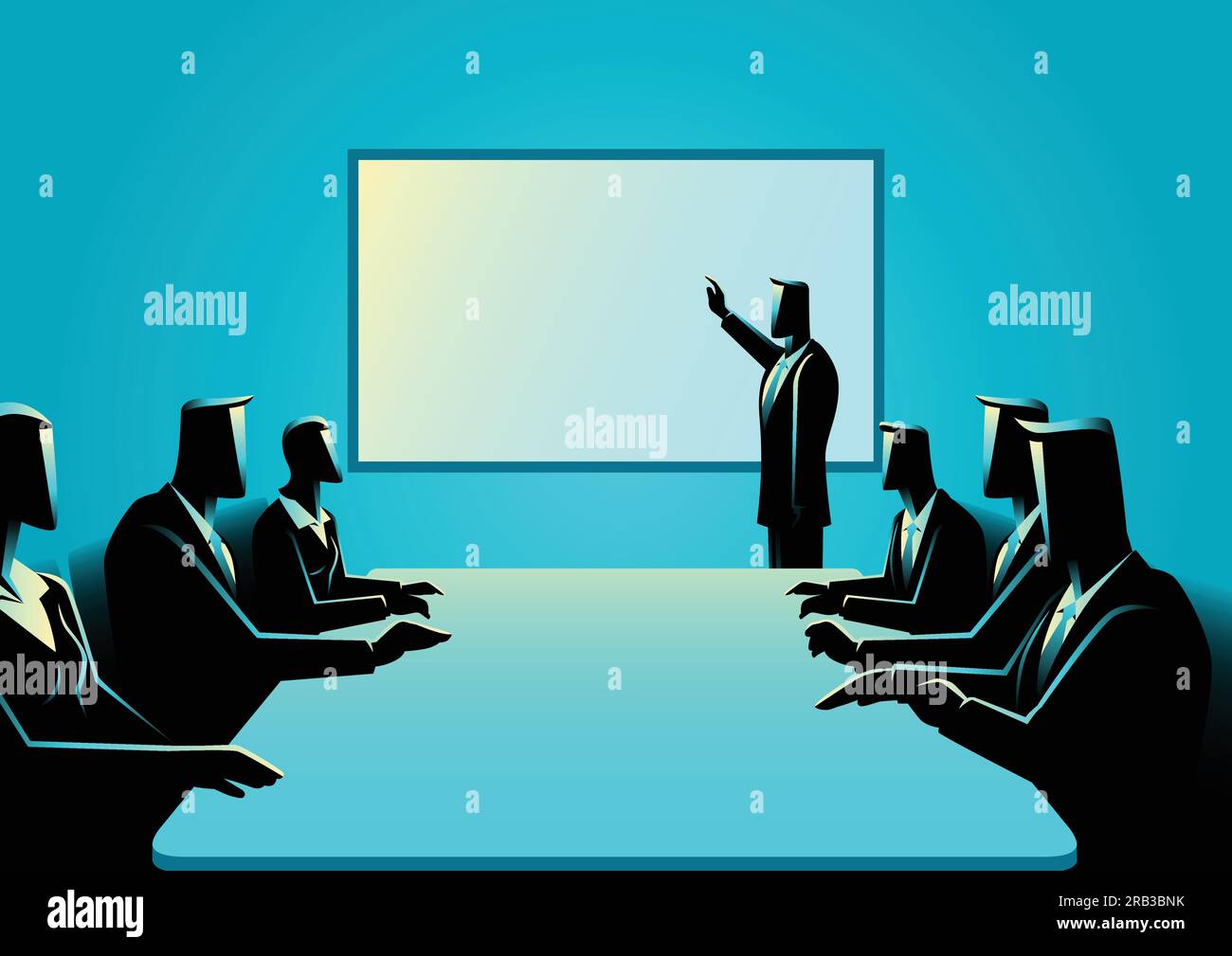 Business concept illustration of businessman doing presentation Stock ...
