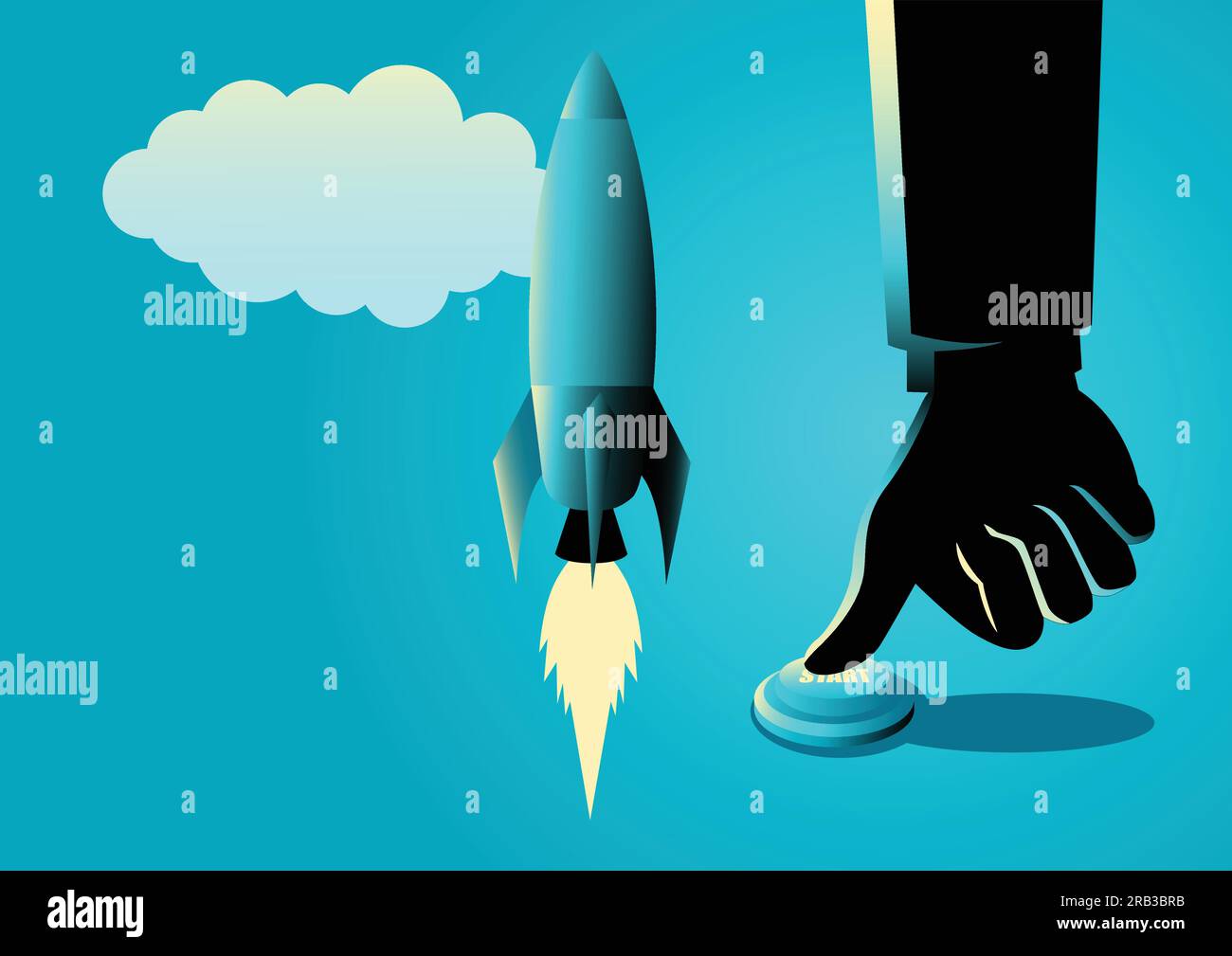 Pushing the button Stock Vector Images - Alamy