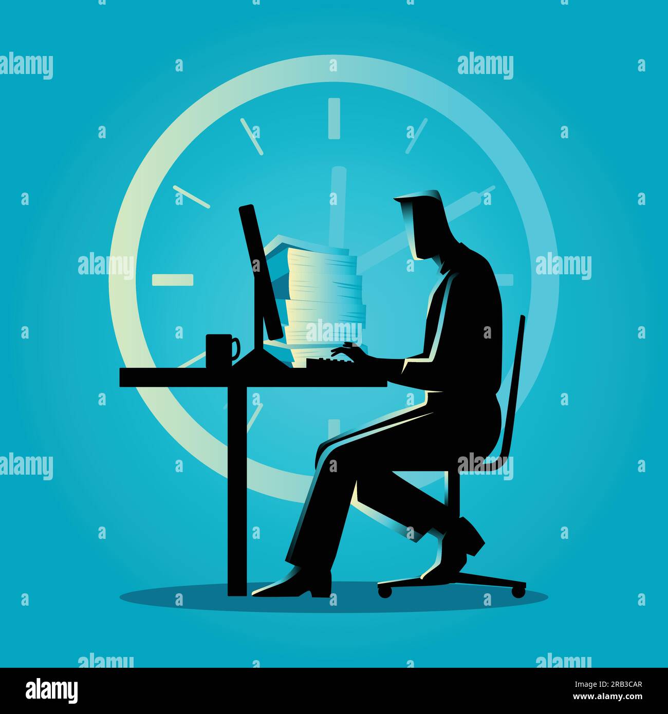 Late work computer icon Stock Vector Images - Alamy