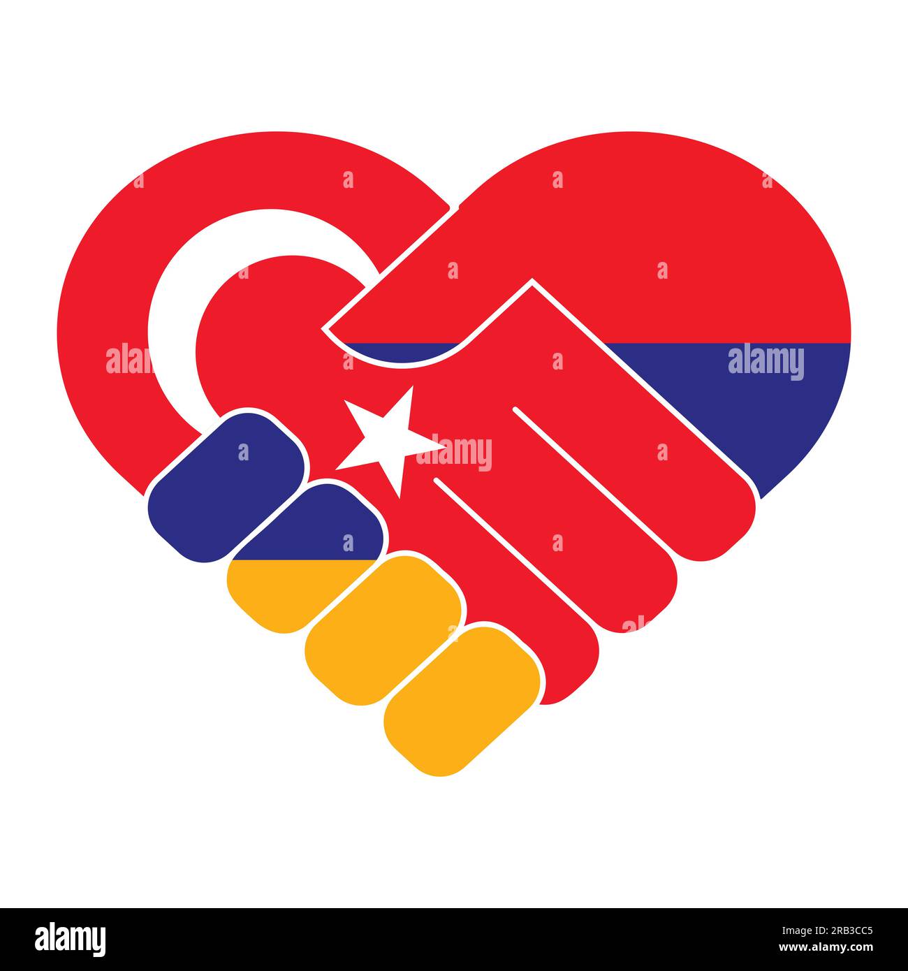 Handshake symbol in the colors of the national flags of Armenia and ...