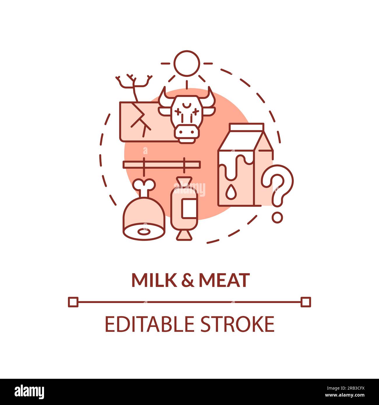 Customizable milk and meat icon heatflation concept Stock Vector Image ...
