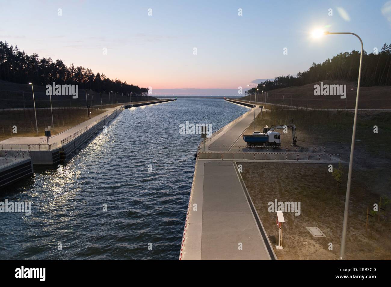 Vistula Spit canal connecting port of Elblag and Vistula Lagoon with ...