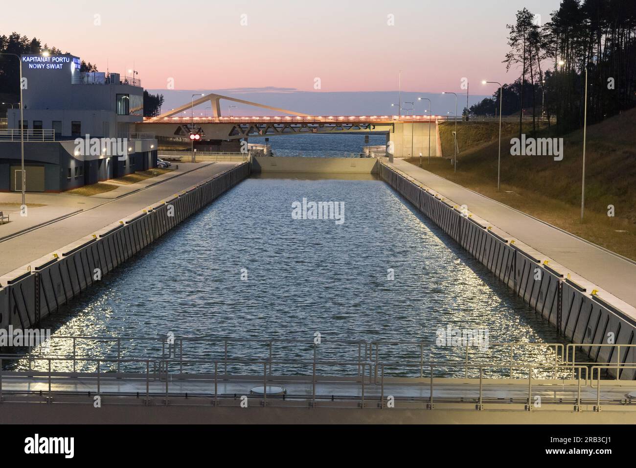 Vistula Spit canal connecting port of Elblag and Vistula Lagoon with ...