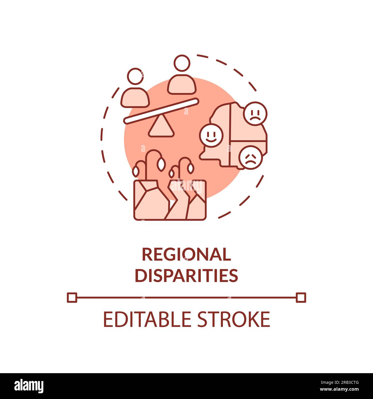Customizable regional disparities icon heatflation concept Stock Vector ...