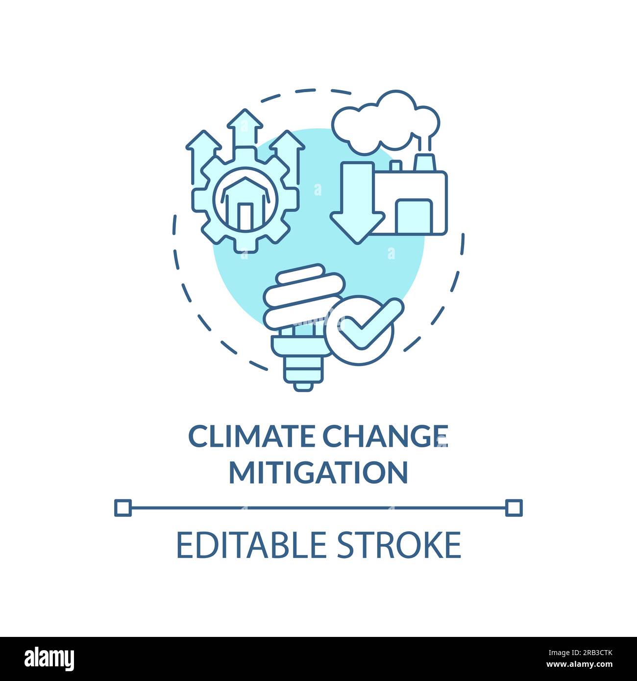 Climate change mitigation icon heatflation concept Stock Vector Image ...