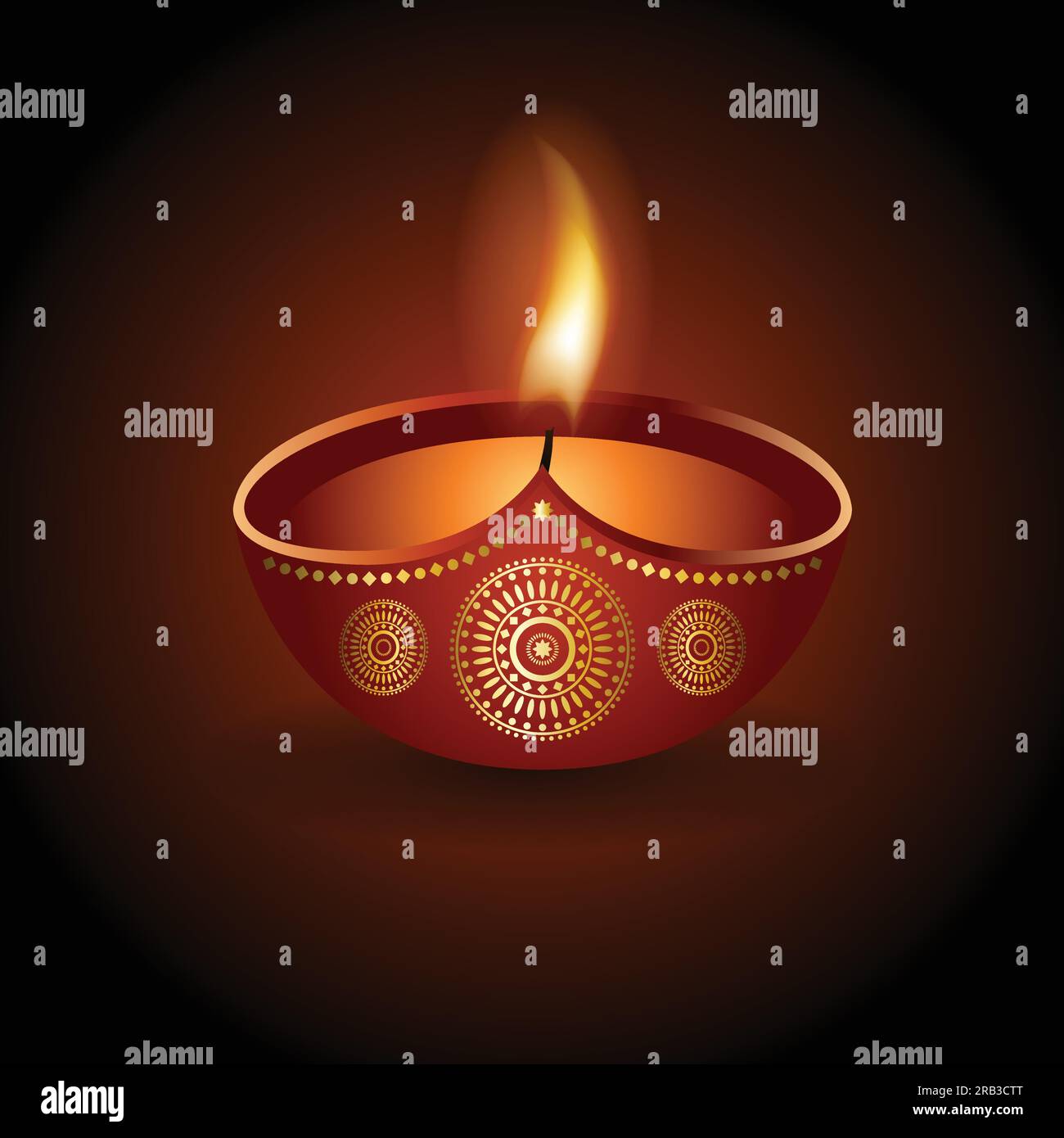 Graphic illustration of burning diya, design ornament and background ...