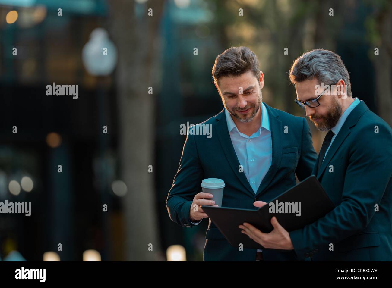 Project planning. Businessmen couple. Leadership and partnership ...